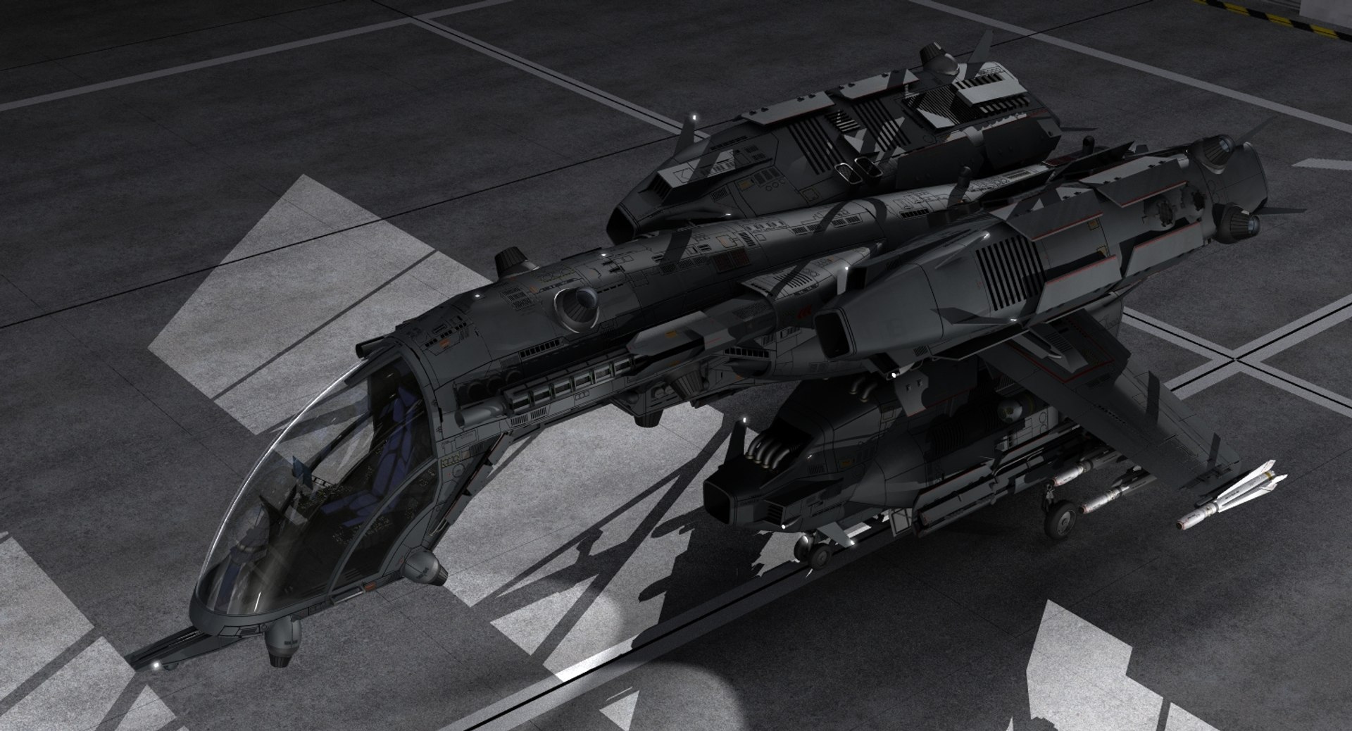 dragonfly space fighter 3d model