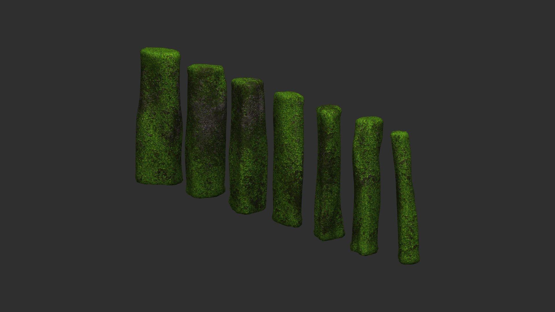 3D Rock Pillars - Moss 2 model - TurboSquid 2056122