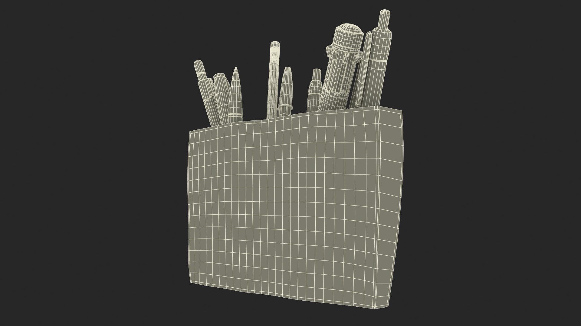 Michelangelo David Lips Decor Black With Pens 3D Model - TurboSquid 2270635