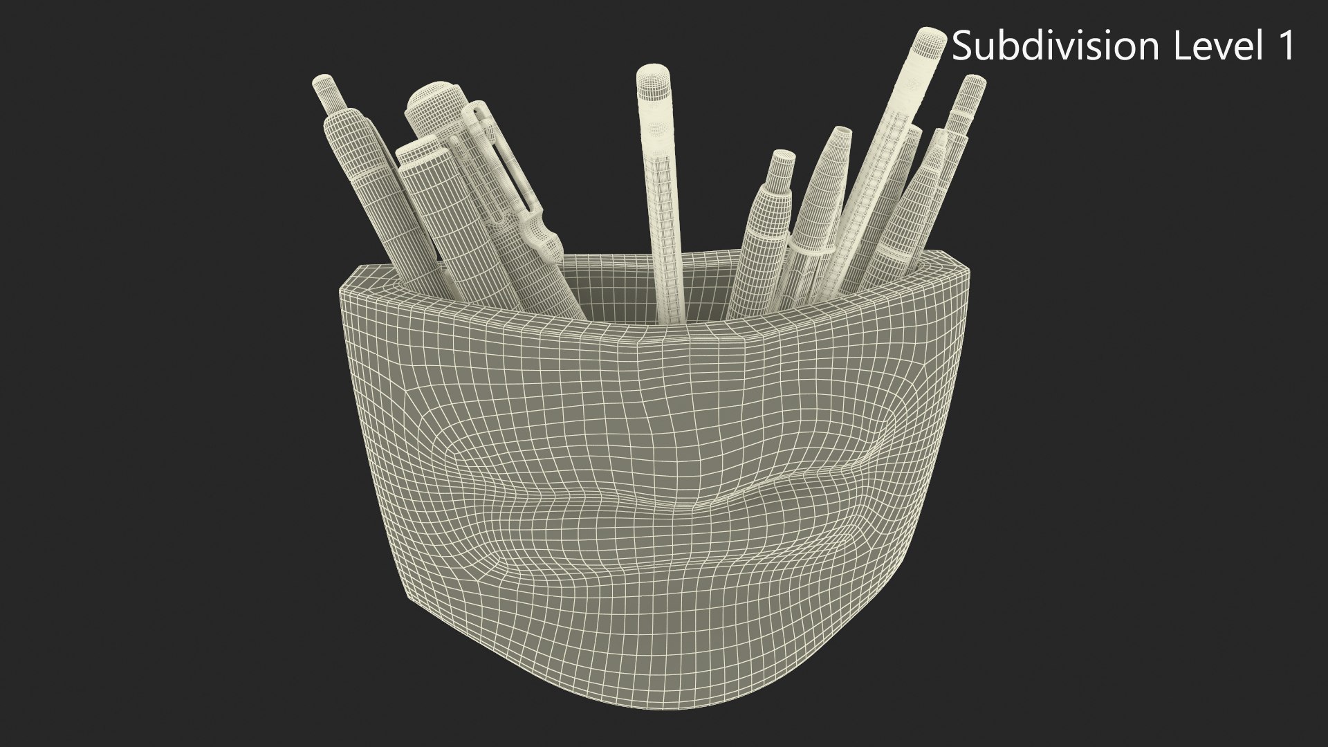 Michelangelo David Lips Decor Black With Pens 3D Model - TurboSquid 2270635