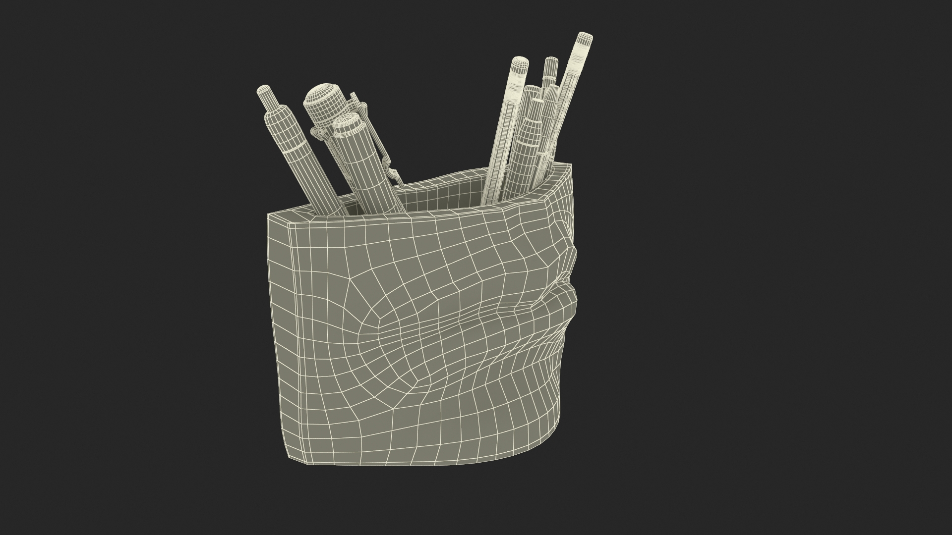 Michelangelo David Lips Decor Black With Pens 3D Model - TurboSquid 2270635