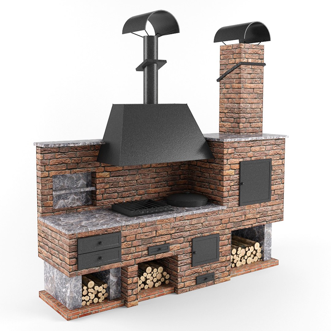 3d Barbeque Outdoor Kitchen Model
