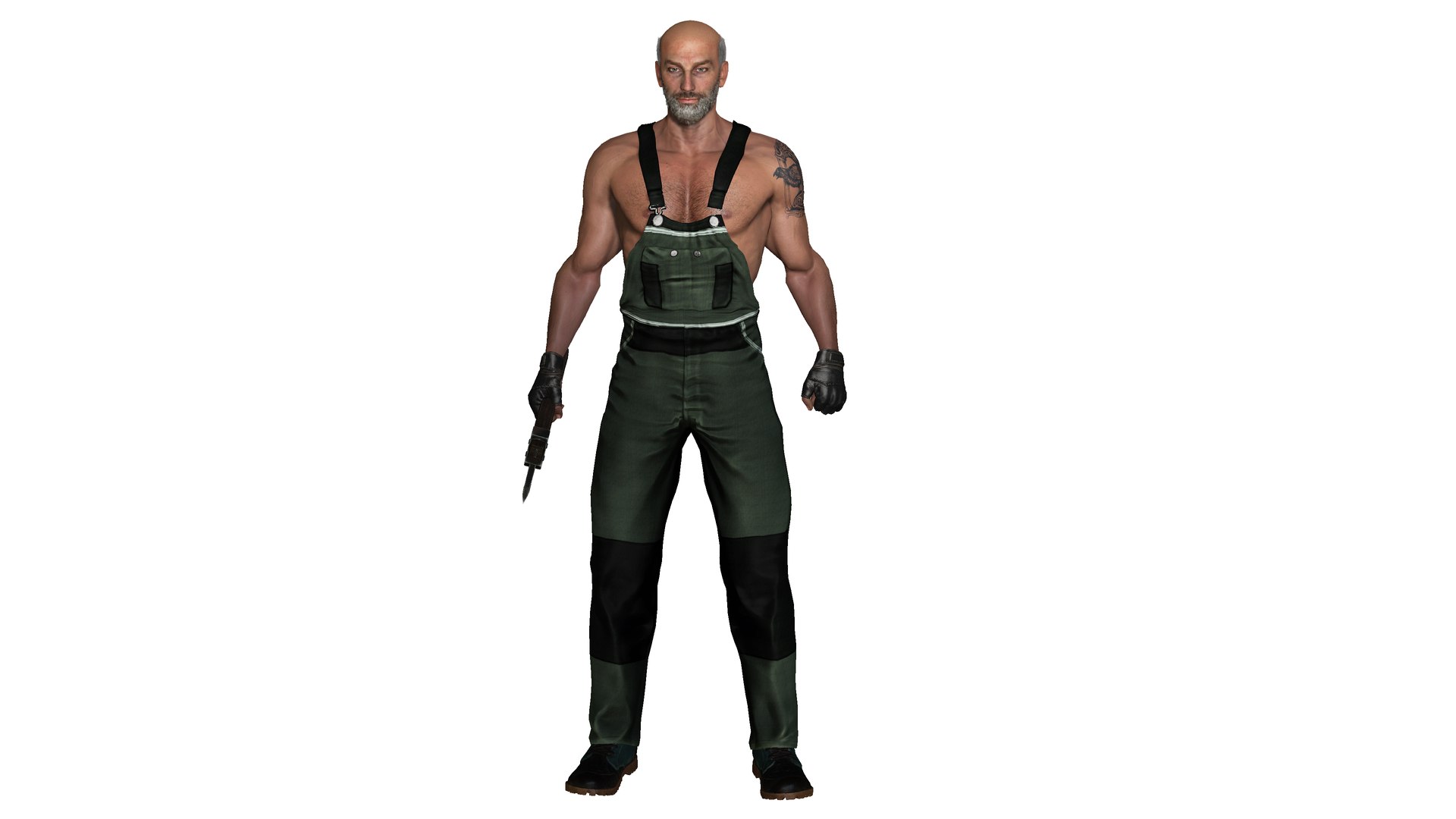 3d Aaa 3d Realistic Male Character Old Muscular Man Turbosquid 2051494 
