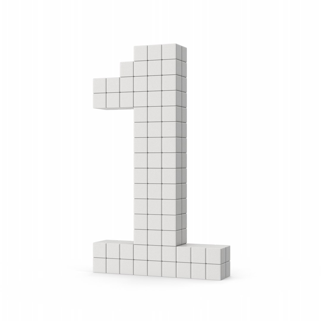 3D Puzzle Number 1 Model - TurboSquid 2302370