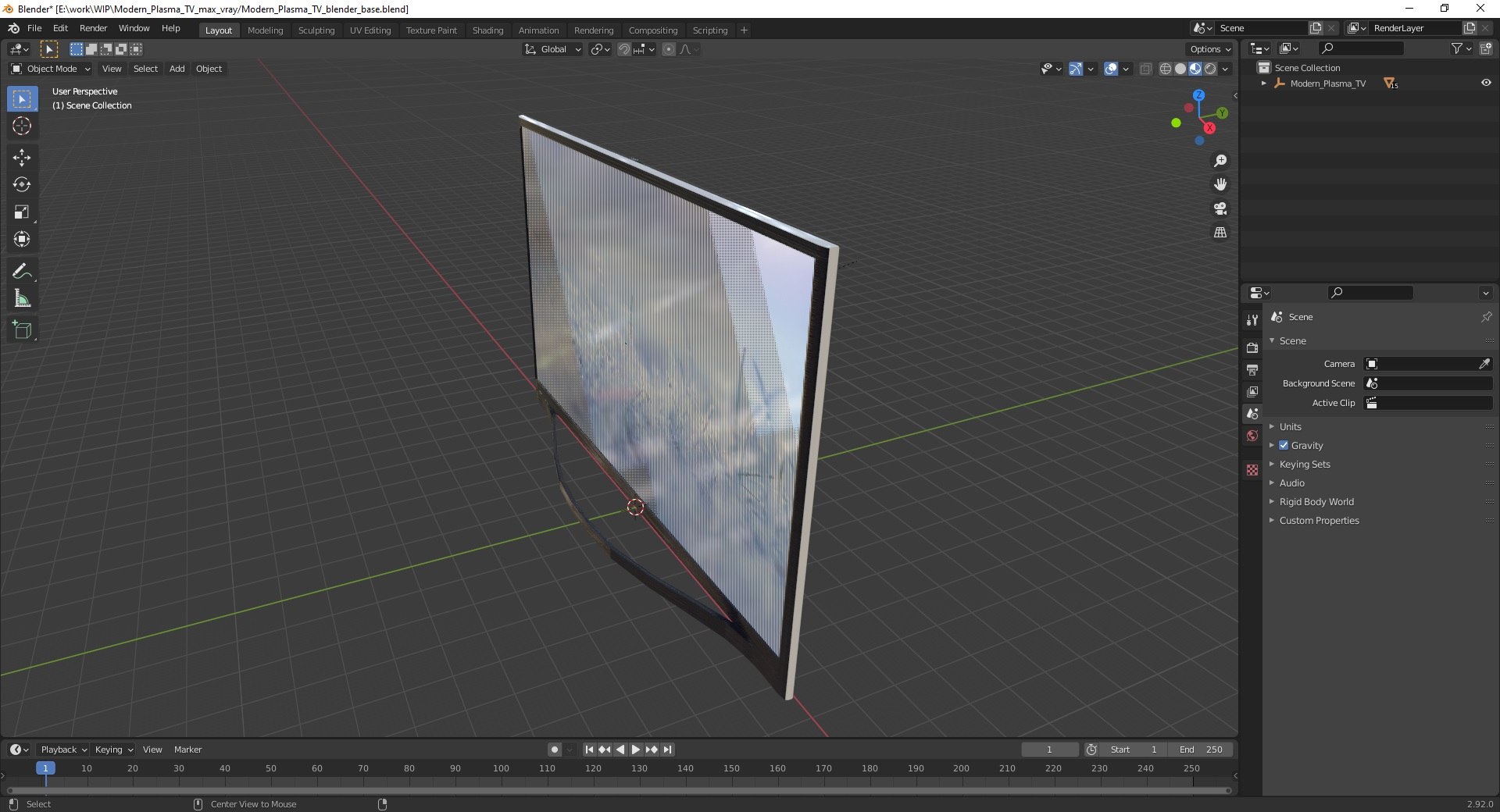 3D Modern Plasma TV Model - TurboSquid 2261405