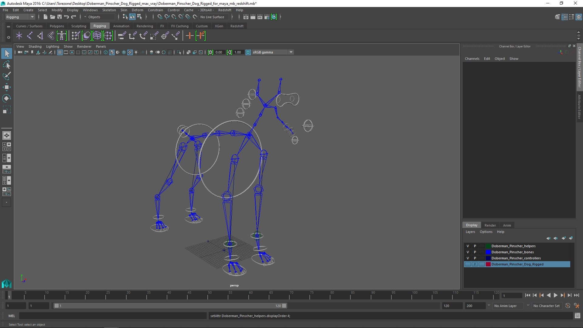 Doberman Pinscher Dog Rigged For Maya 3D Model - TurboSquid 2276424