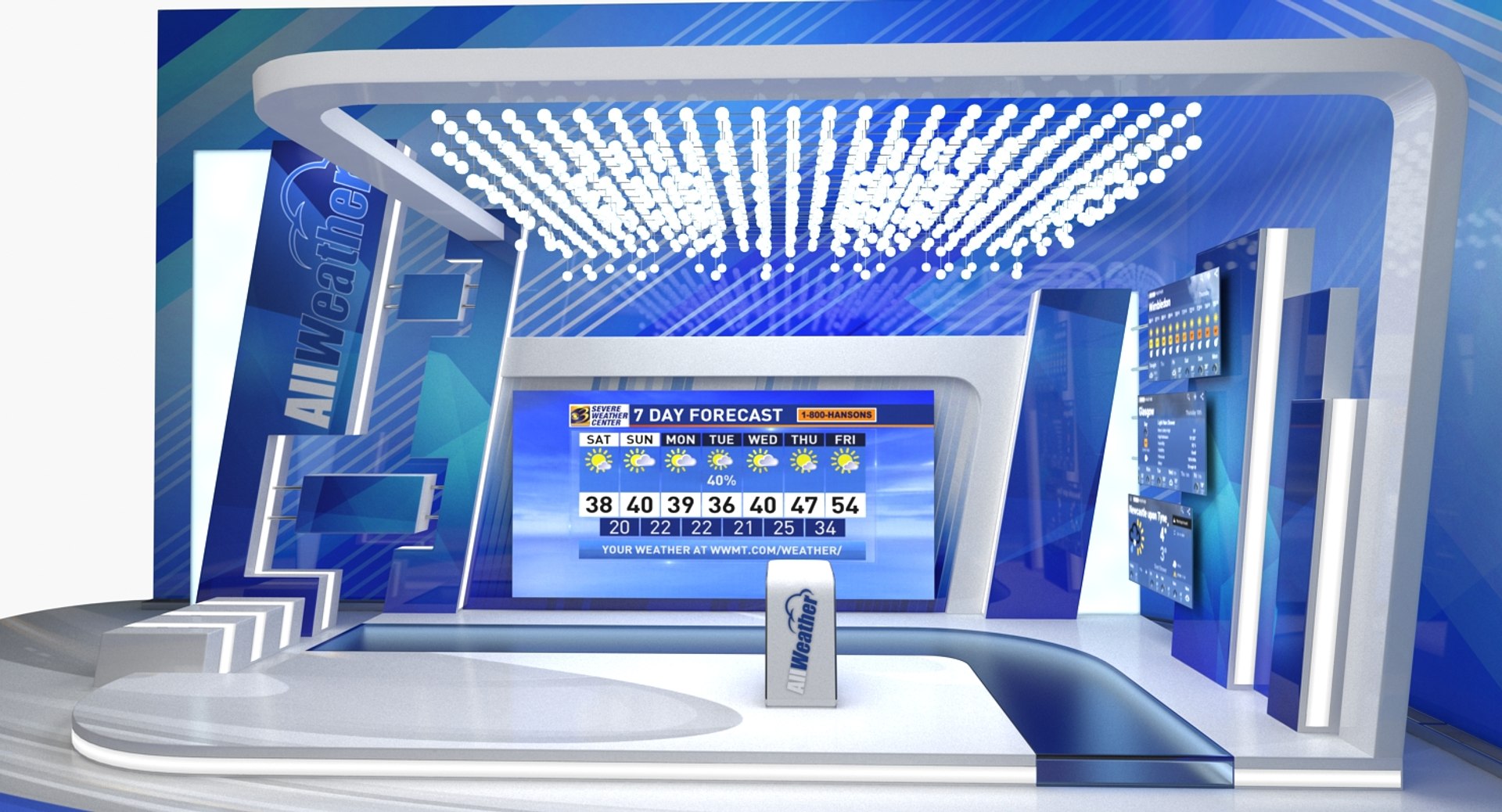 Weather Tv Studio Blue 3D - TurboSquid 1283460