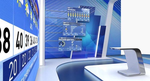 Weather tv studio blue 3D - TurboSquid 1283460
