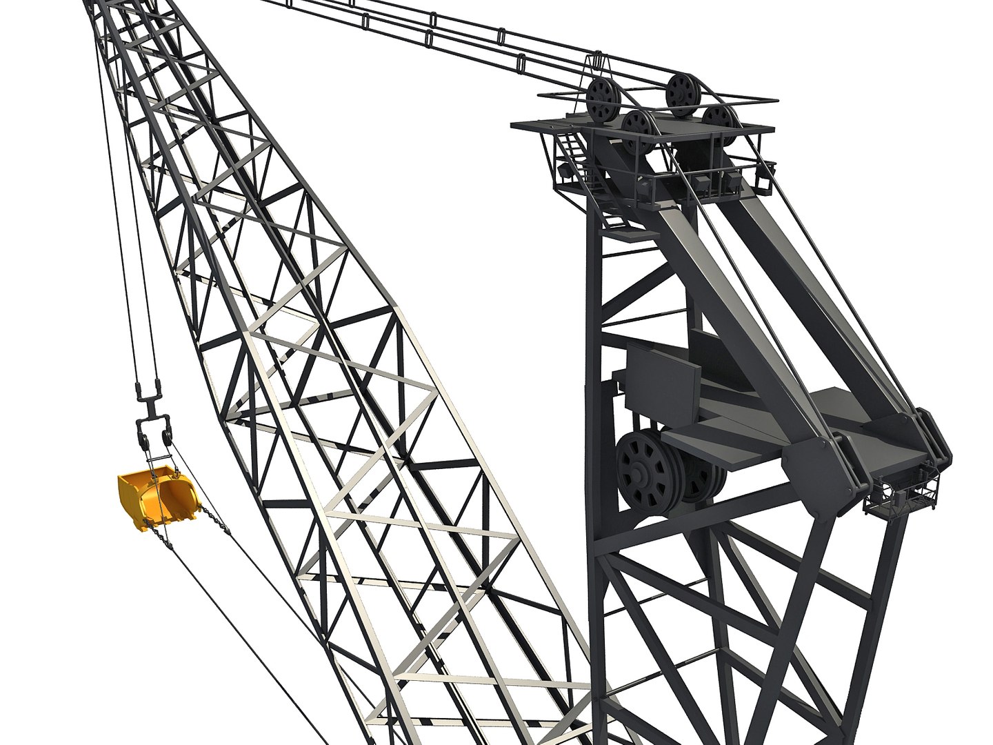 Dragline excavator bucket model - TurboSquid 1390200