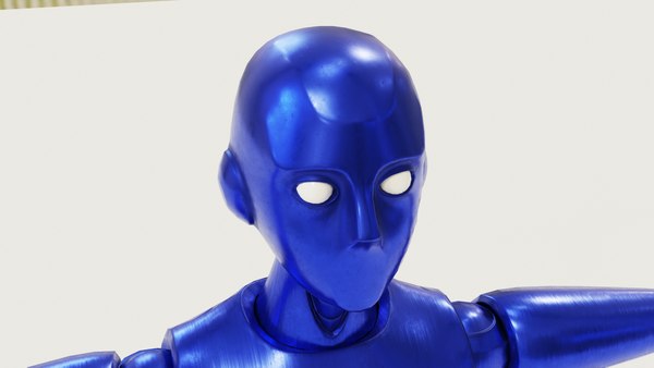 3D blue robot woman - TurboSquid 1710800