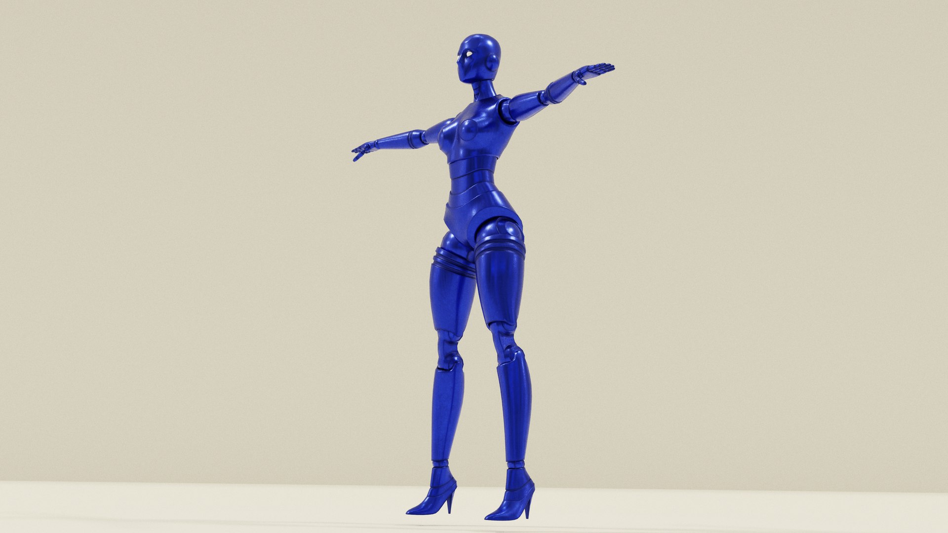 3D Blue Robot Woman - TurboSquid 1710800
