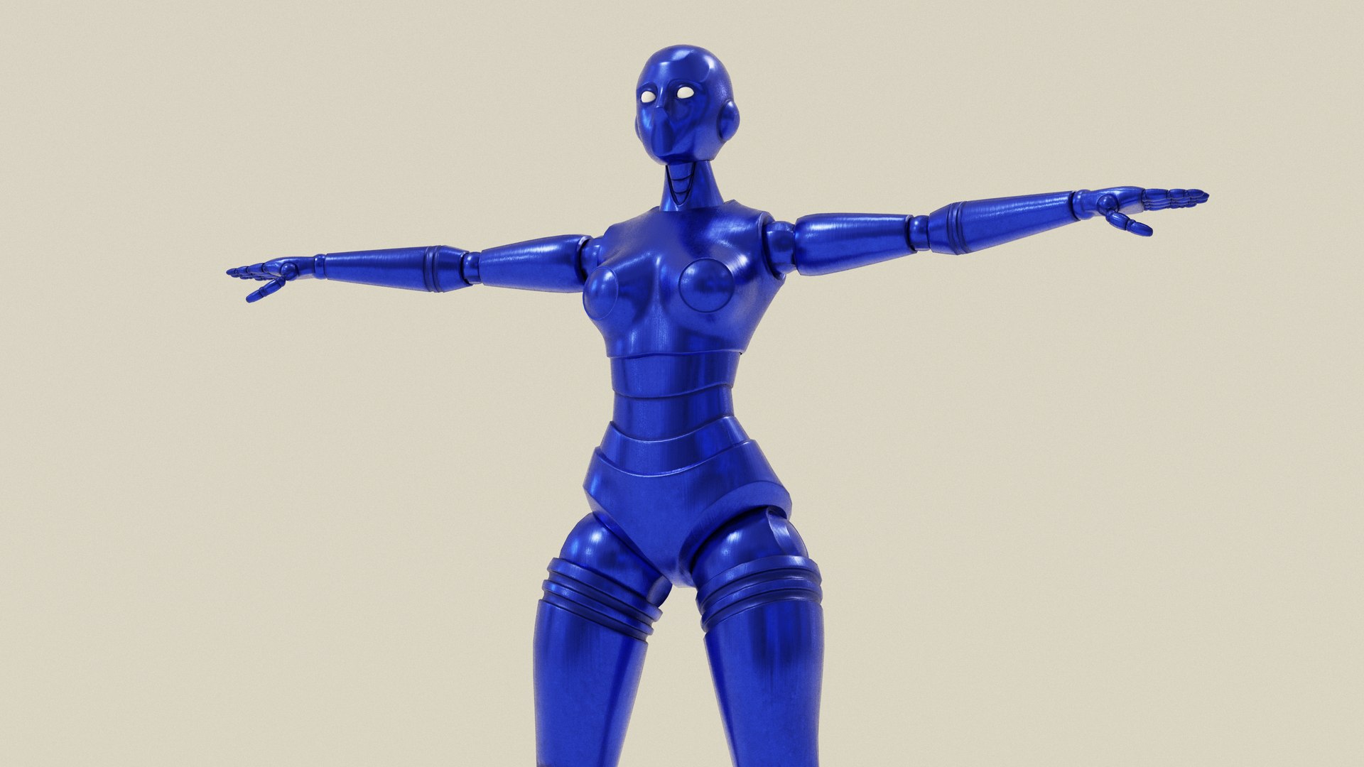 3D Blue Robot Woman - TurboSquid 1710800