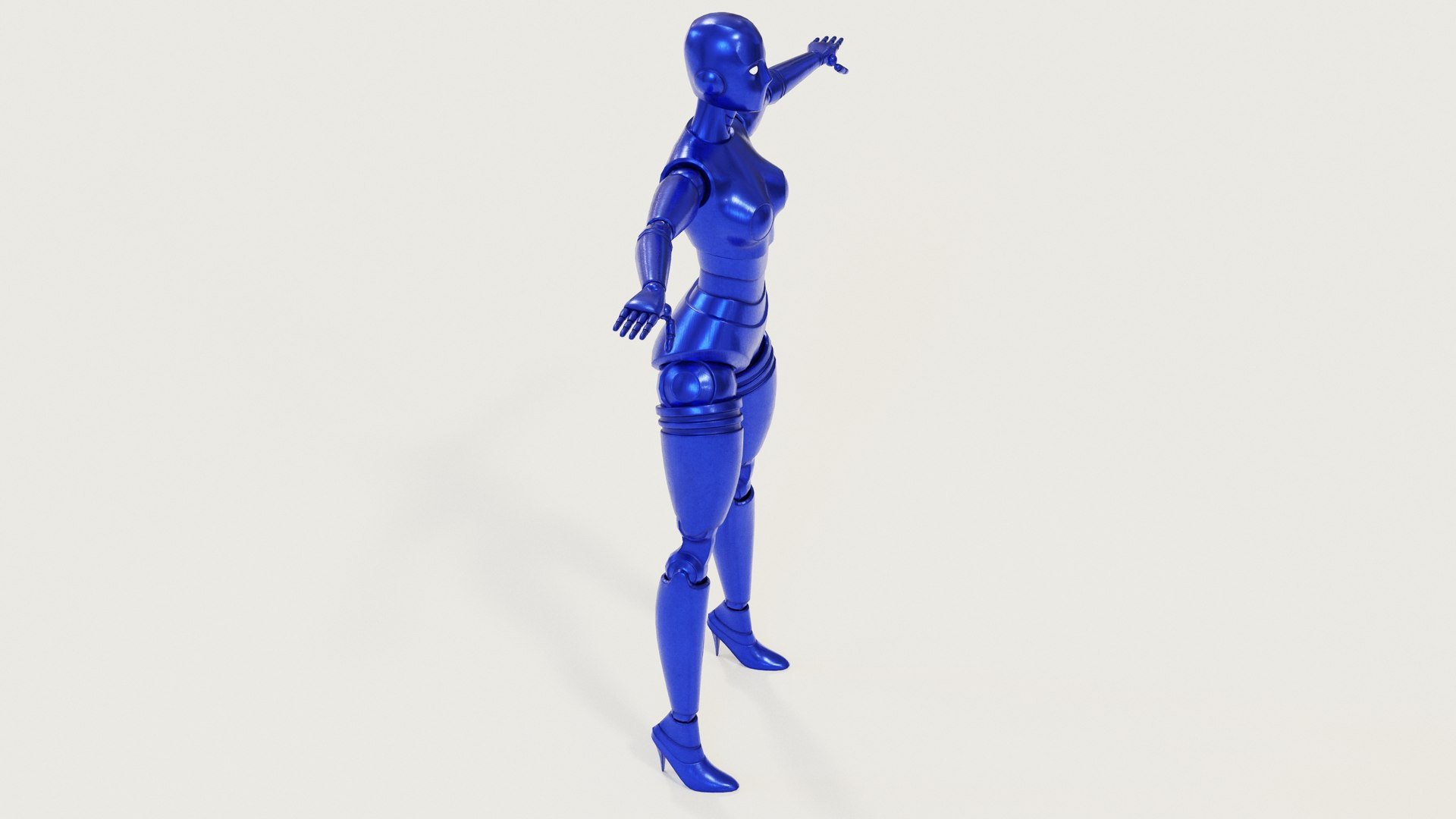 3D Blue Robot Woman - TurboSquid 1710800