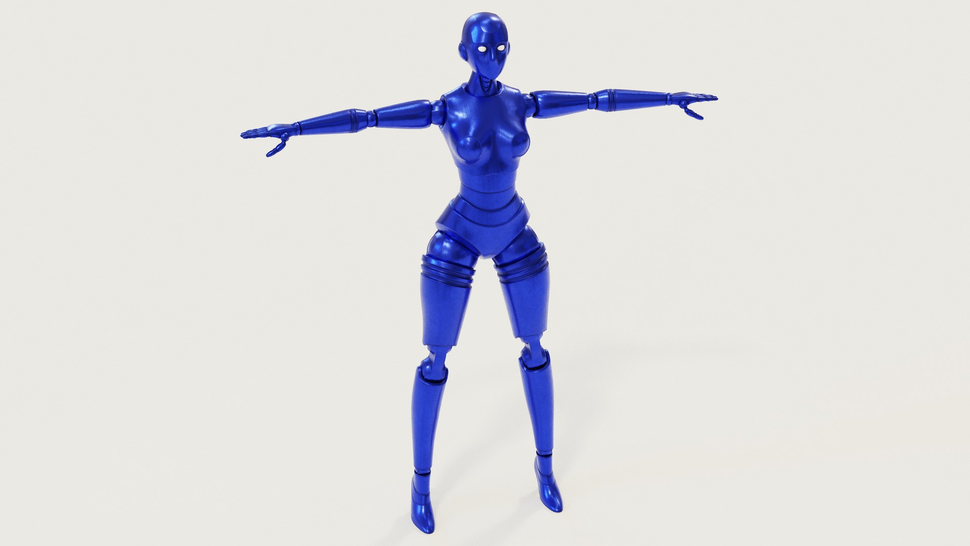 3D Blue Robot Woman - TurboSquid 1710800