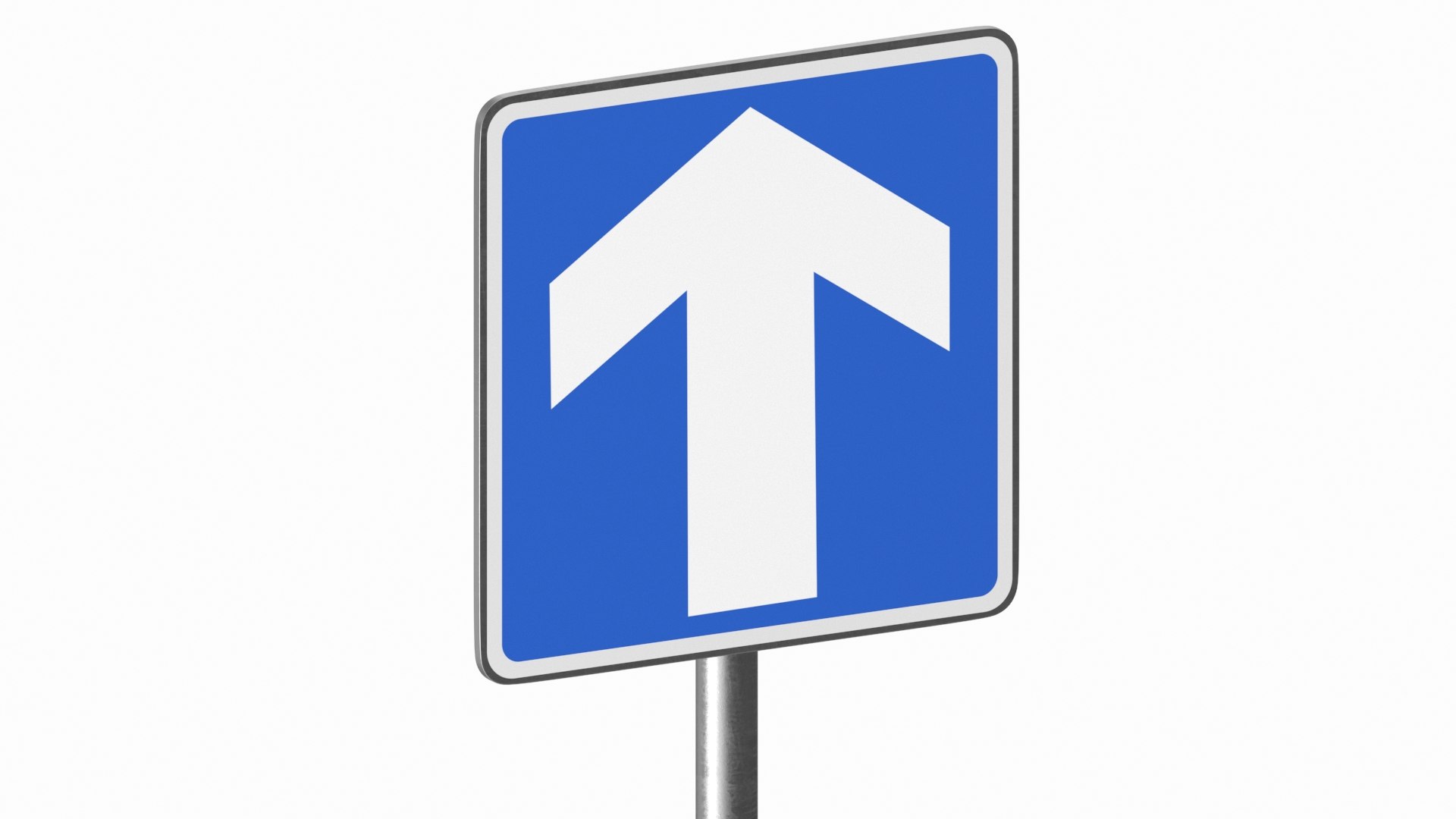 3D Model Road Sign One Way Traffic - TurboSquid 2211843