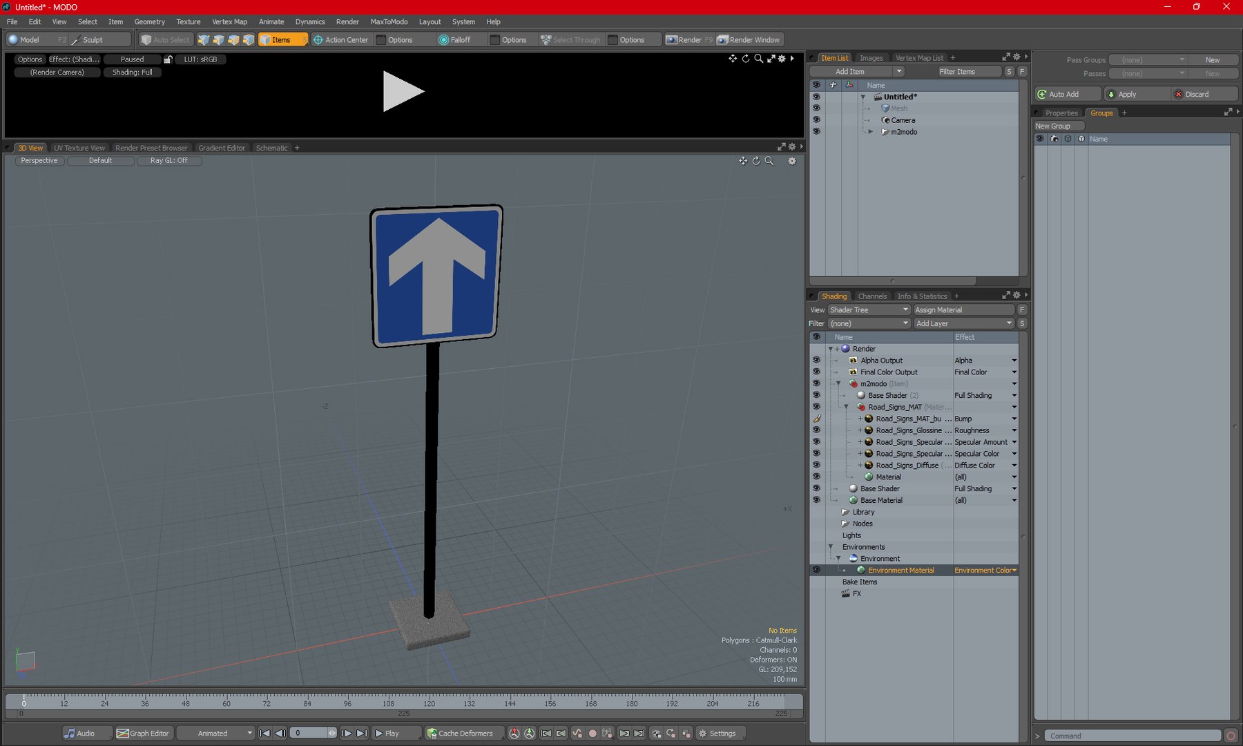 3D Model Road Sign One Way Traffic - TurboSquid 2211843