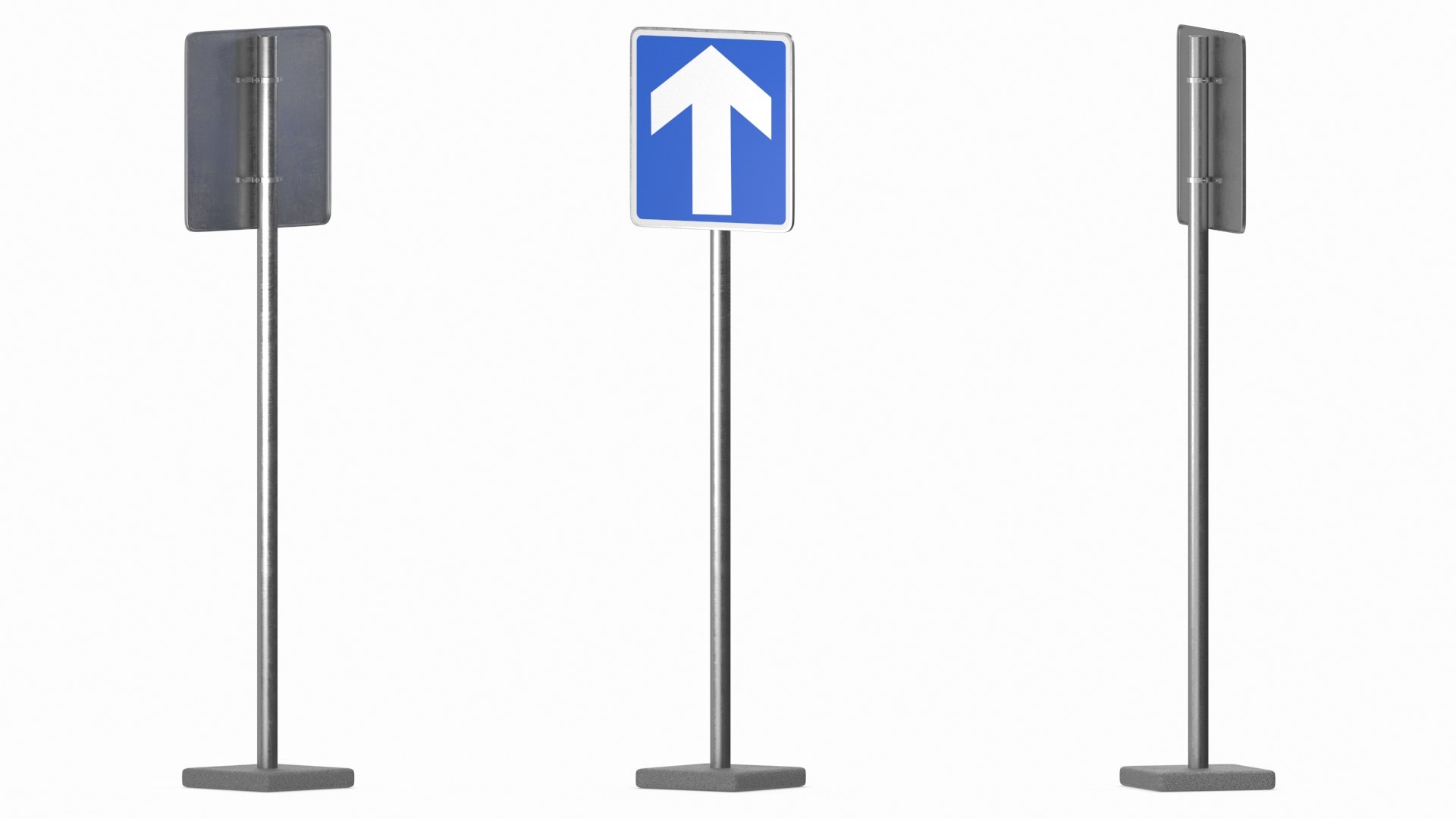 3D Model Road Sign One Way Traffic - TurboSquid 2211843