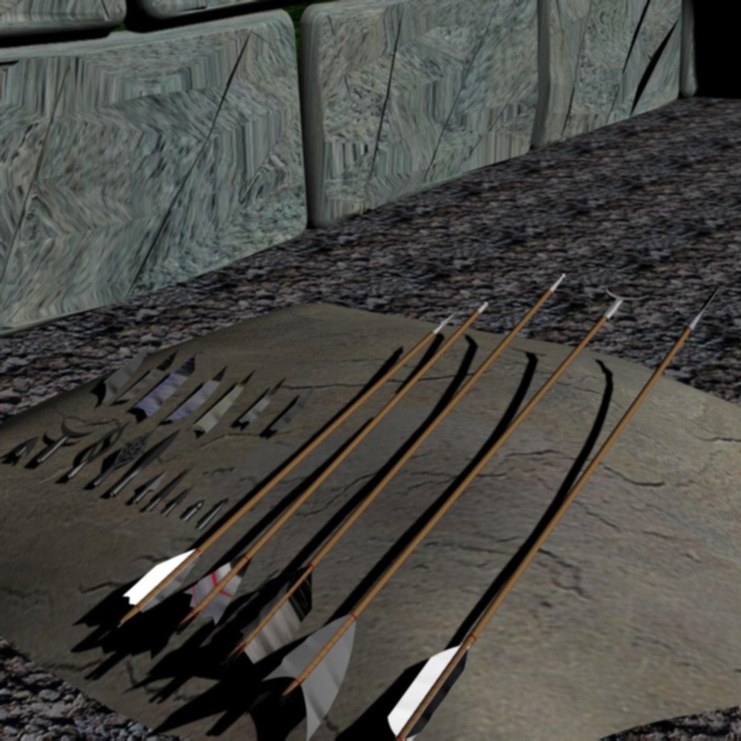 warheads arrows medieval kit 3d model