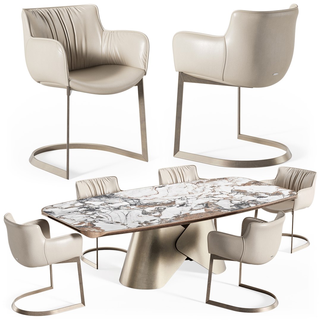 Scott keramik table Rhonda chair 3D model - TurboSquid 2182523