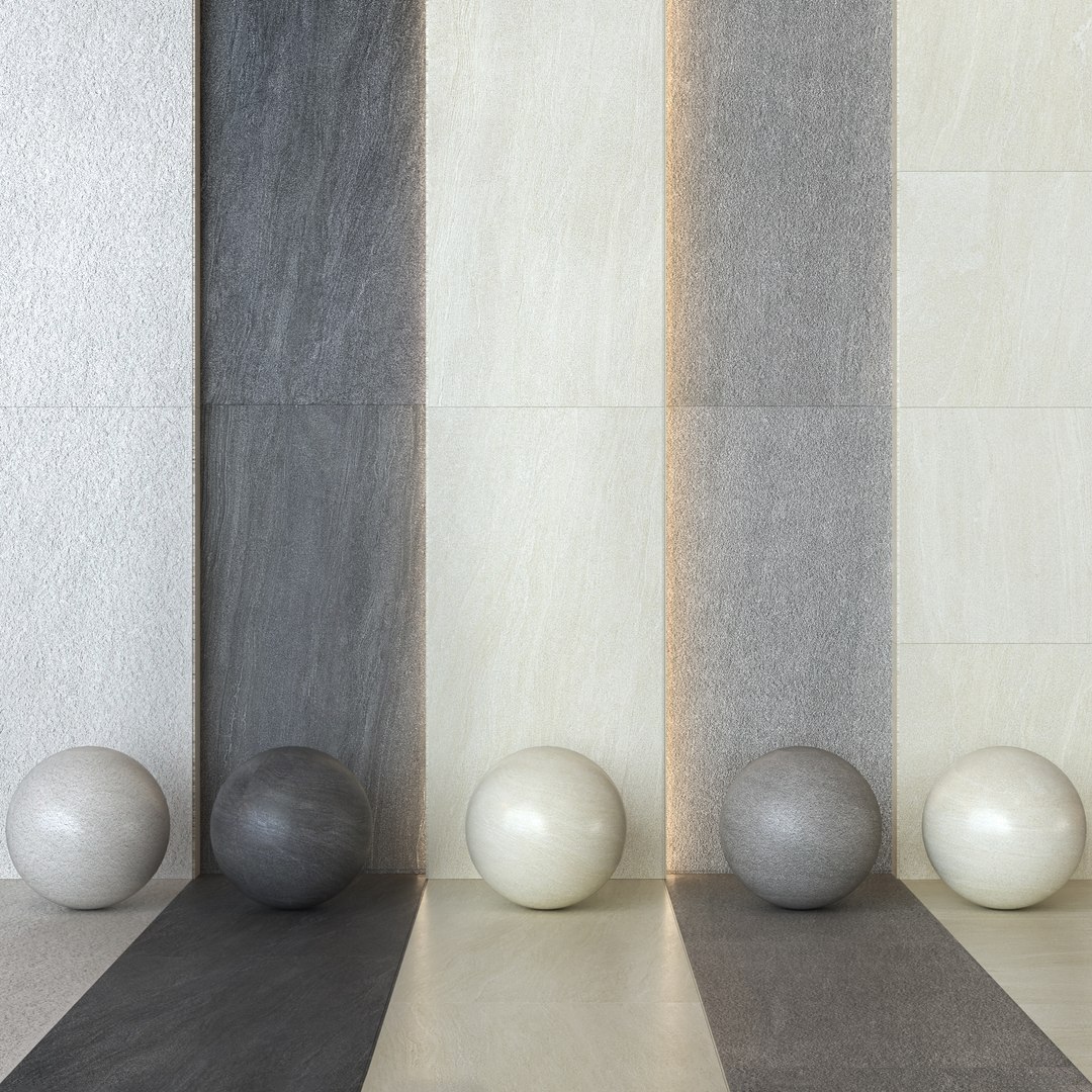 3D Ergon Elegance Pro Stone Tiles - Ivory Anthracite Grey- Set Of 12 ...