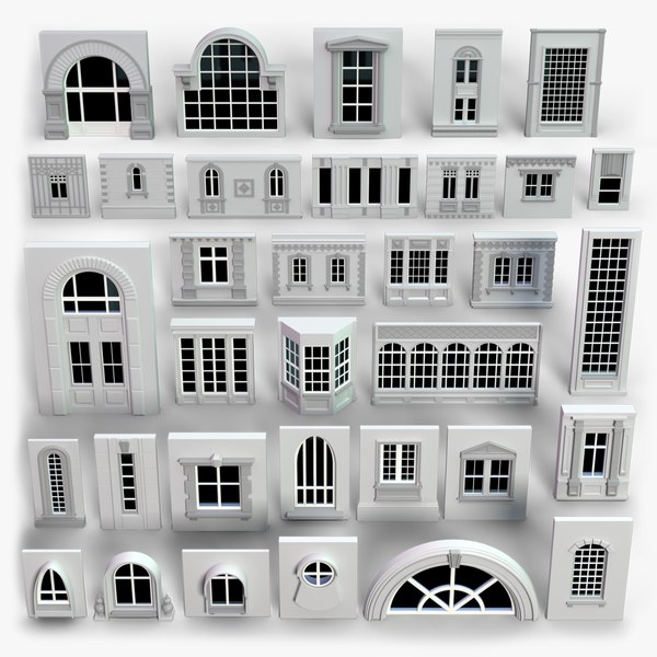 Building Facade Collection 4 - 34 pieces 3D model - TurboSquid 1851782