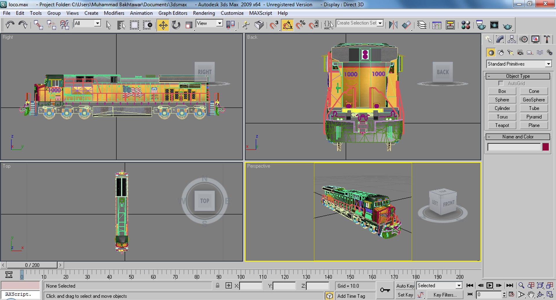 Union Pacific Locomotive Cargo 3d Model