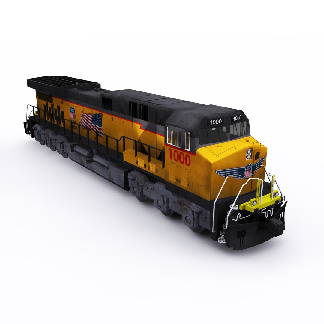 Union Pacific Locomotive Cargo 3d Model