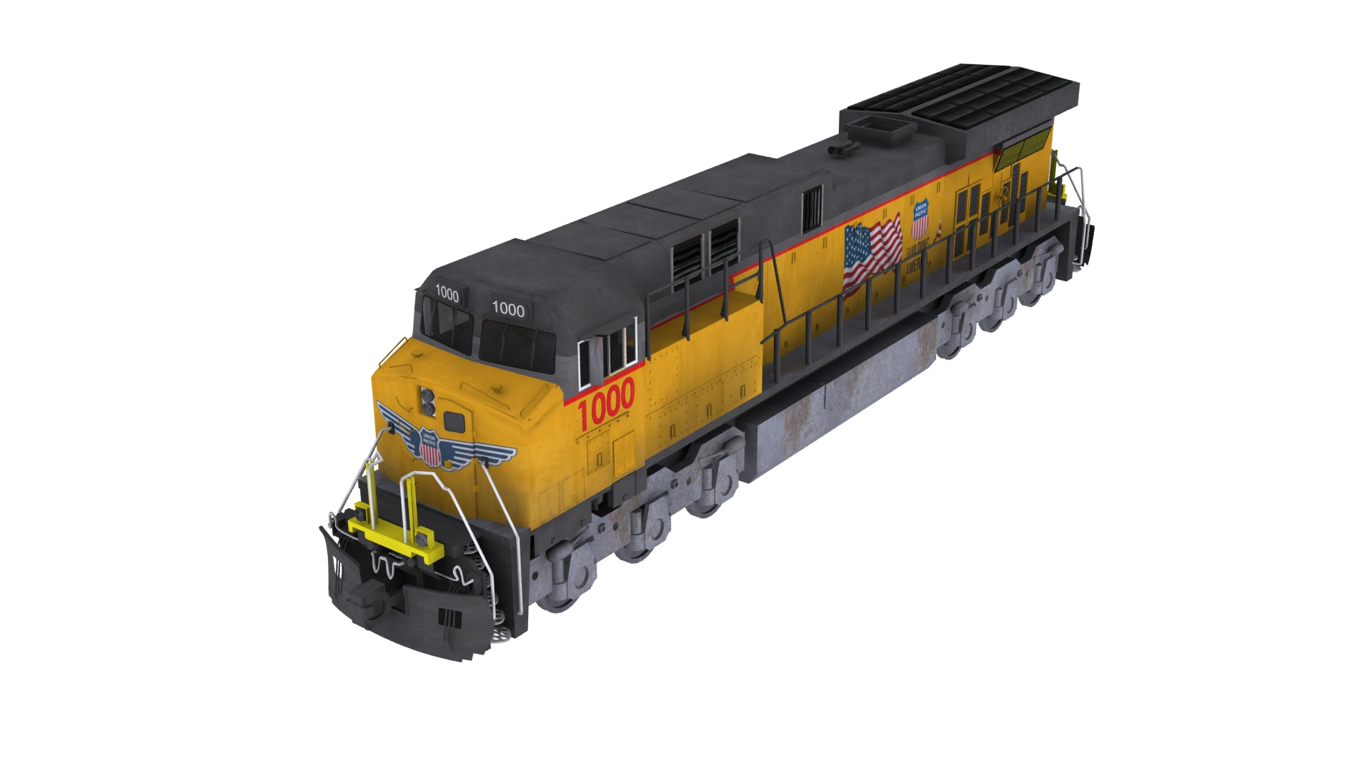 Union Pacific Locomotive Cargo 3d Model