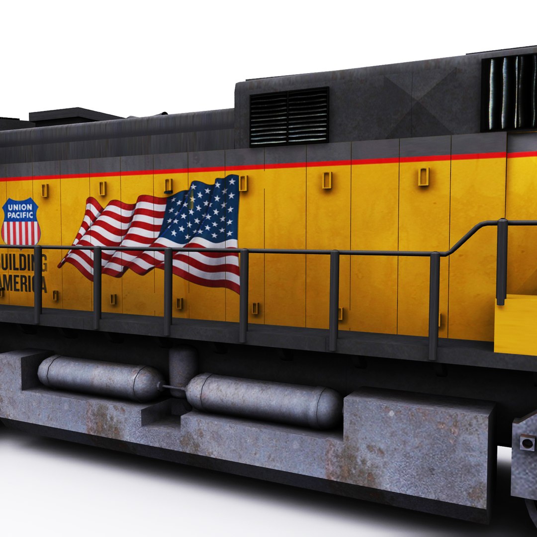 Union Pacific Locomotive Cargo 3d Model