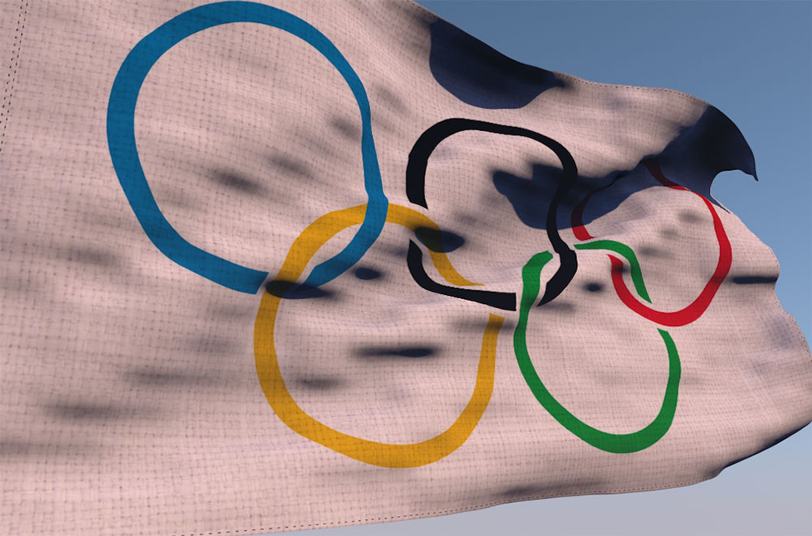 Olympic Games Waving Flag 3D Model - TurboSquid 1544591