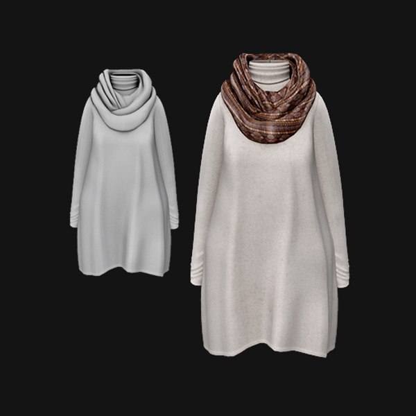 3D scarf clothes - TurboSquid 1426341