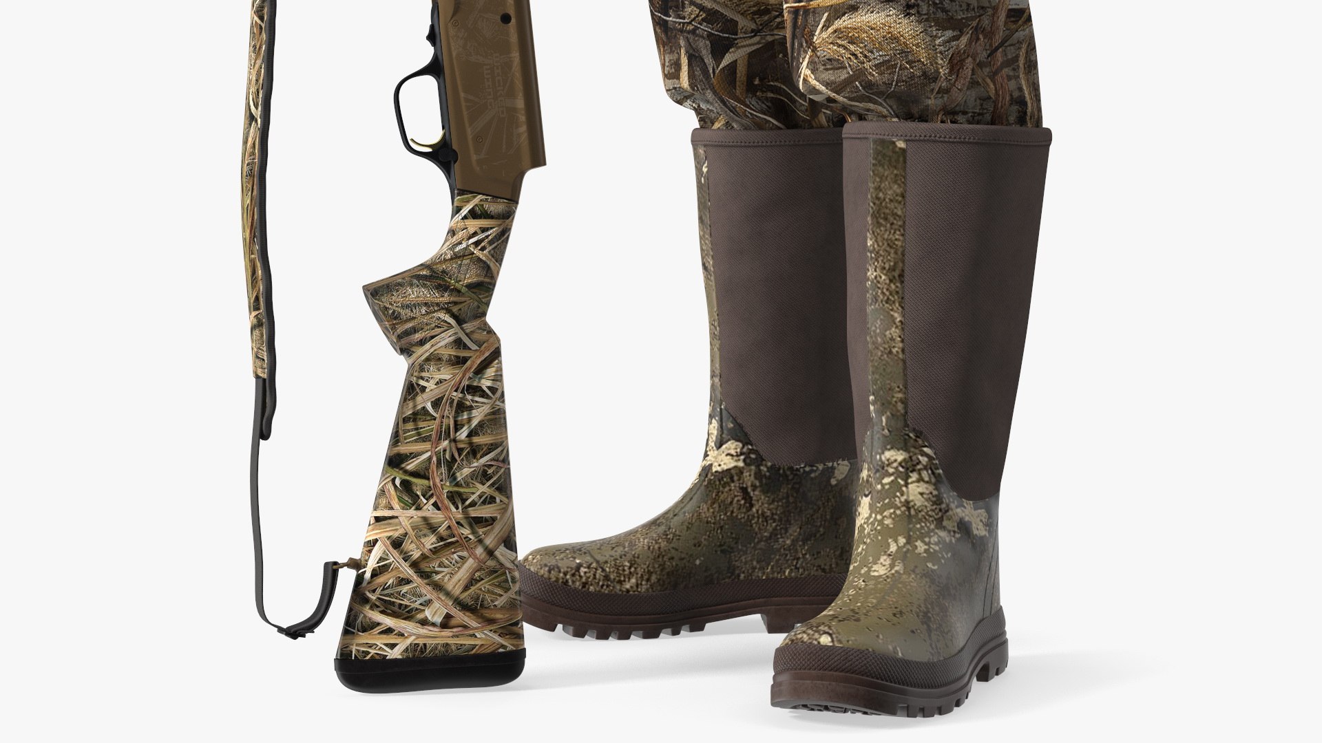 3D Man On Duck Hunt Standing in Grass Camo Fur - TurboSquid 1959533