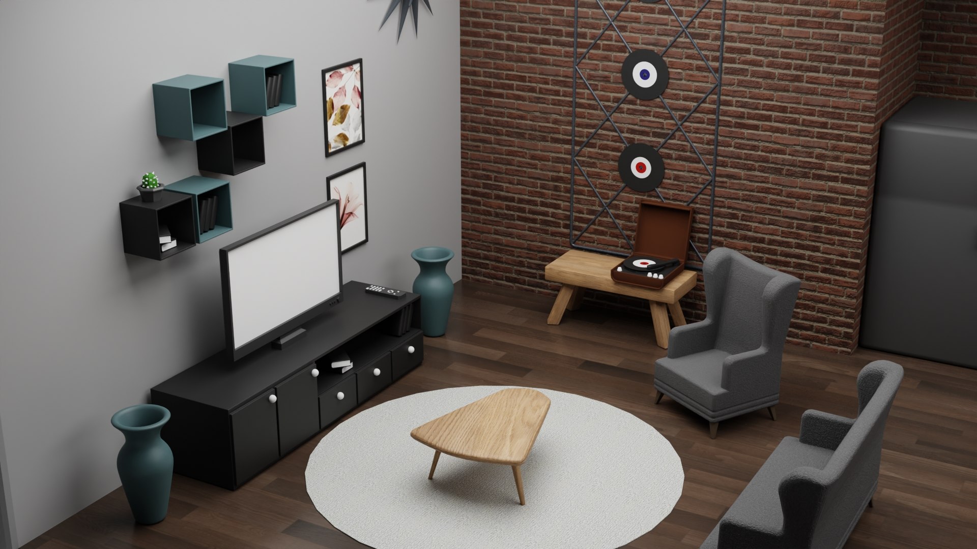 3D Model Interior Design Cartoon Style Low-poly 3D Model - TurboSquid ...