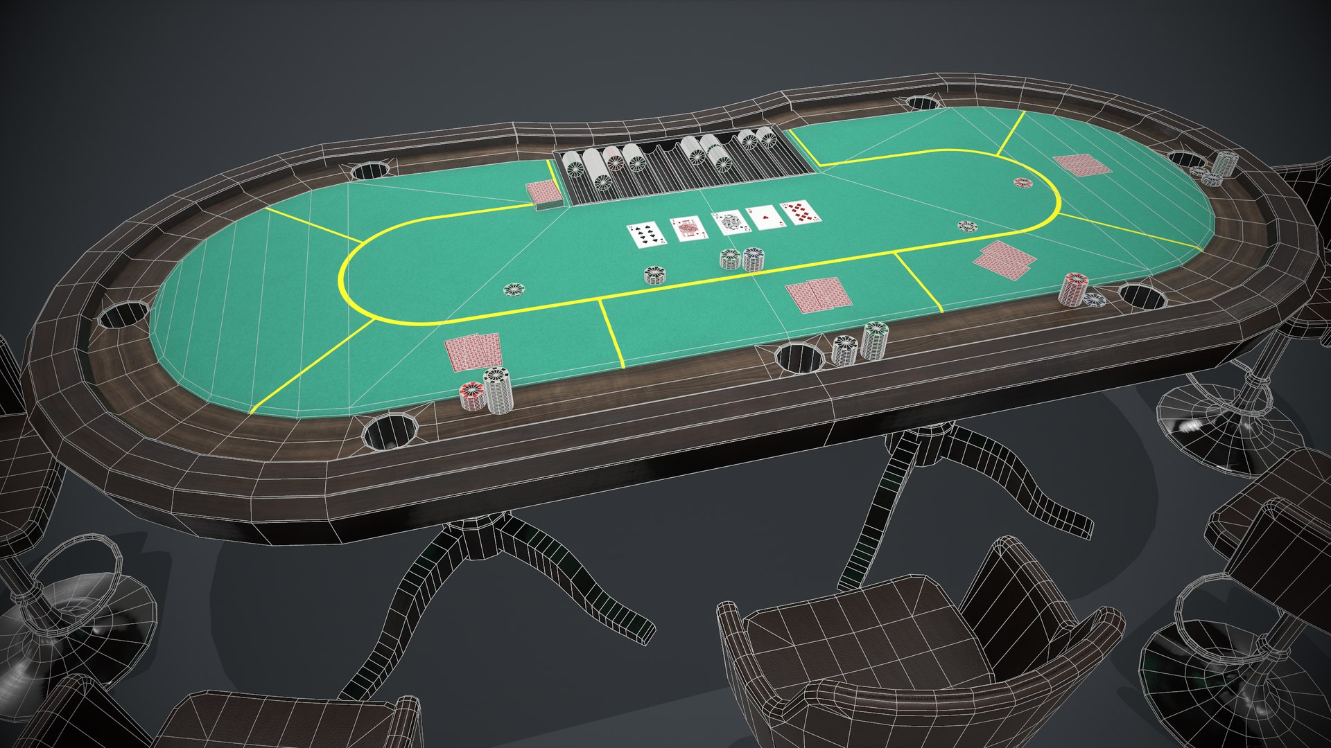 3D pbr poker table model - TurboSquid 1457710