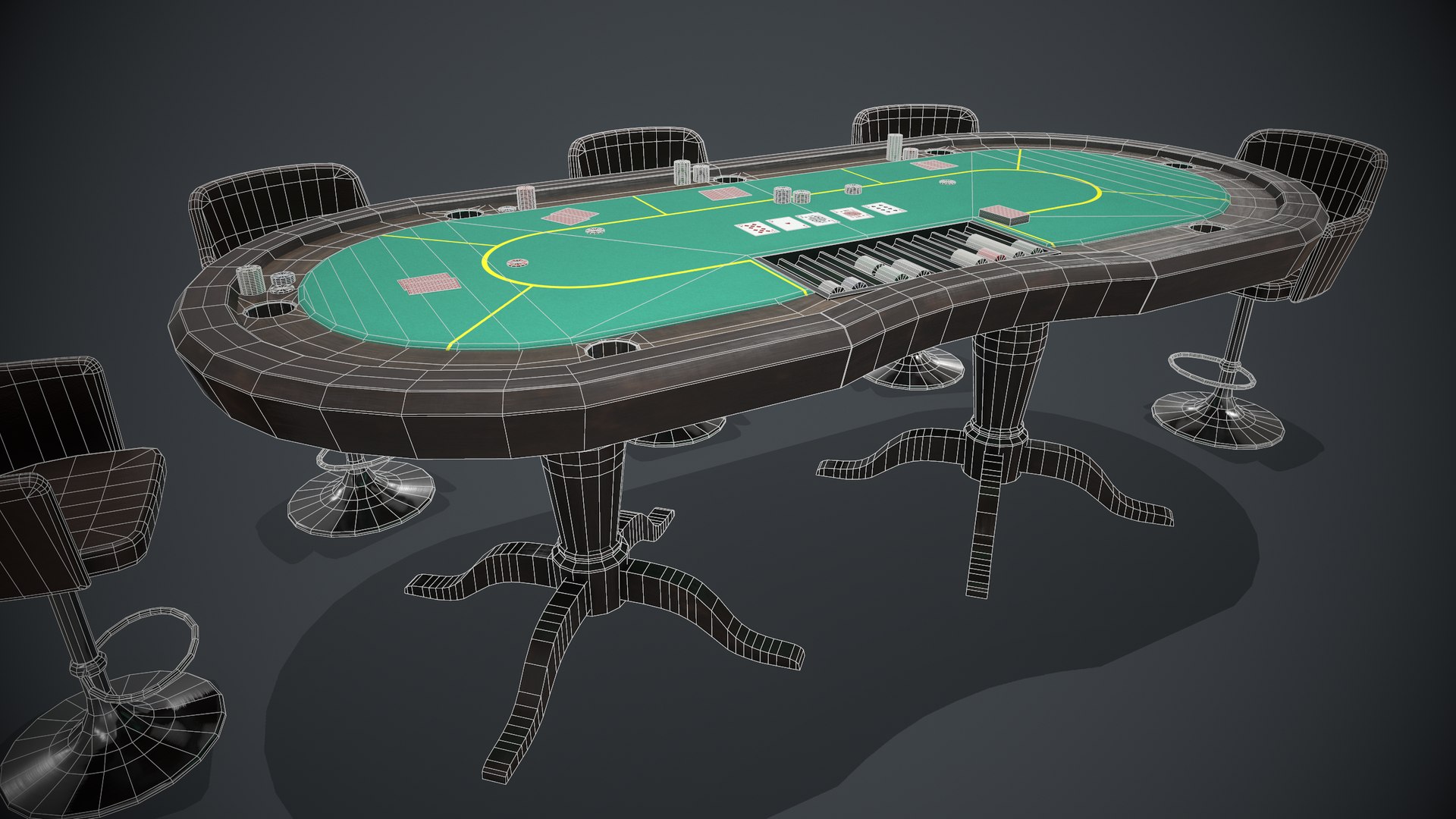 3D pbr poker table model - TurboSquid 1457710