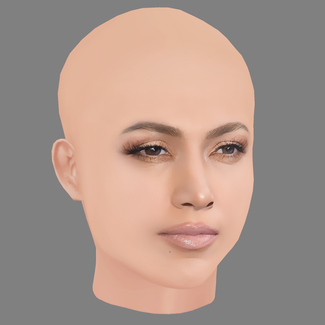 3D Model Jennifer Lopez Head - No Hair - Low Poly Head For Game ...
