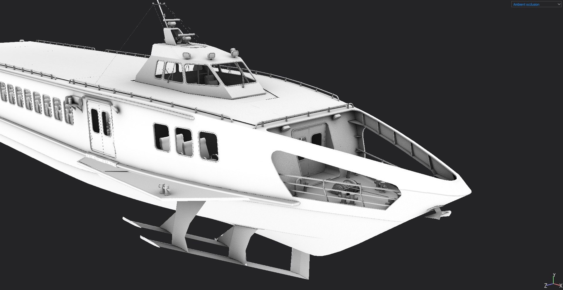 Fast Passanger Ferry Yellow 3D - TurboSquid 1999555
