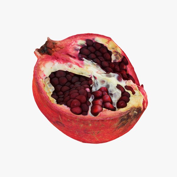 3d pomegranate cleaned retopologized scan model