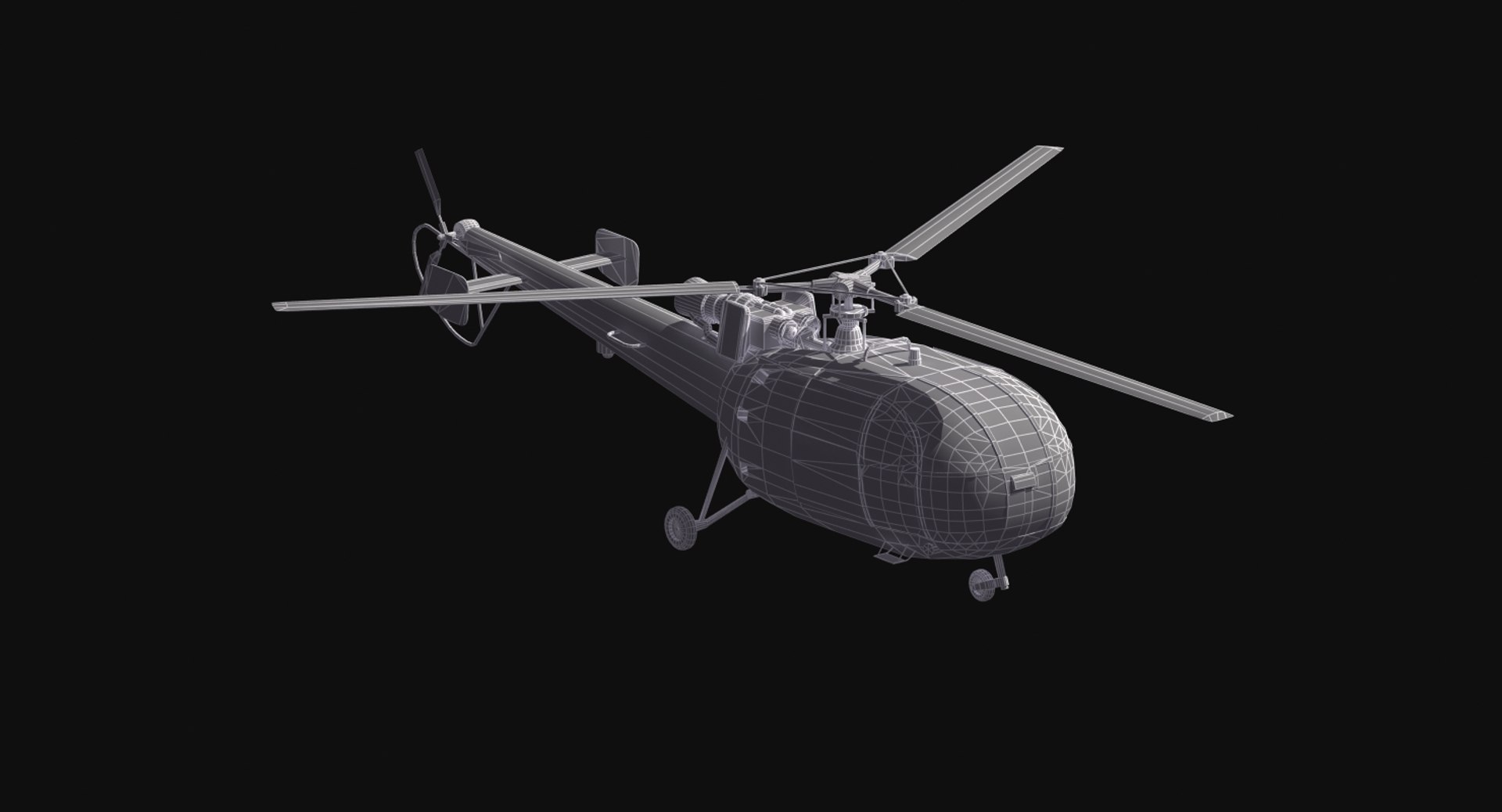 3D Sa316b Alouette Iii Helicopter Model - TurboSquid 1158843