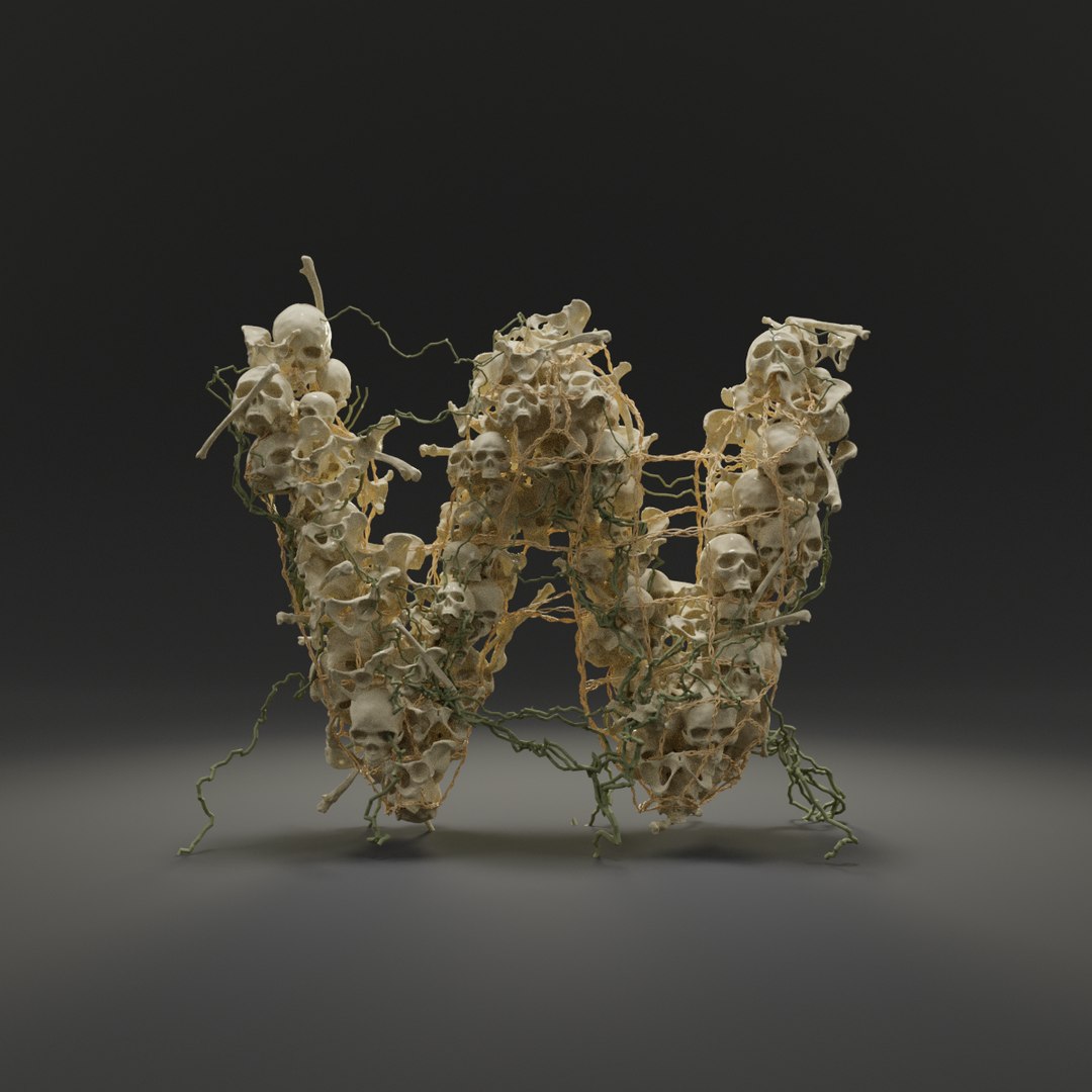 Letter W Bones Skeleton 3D Model - TurboSquid 1546315