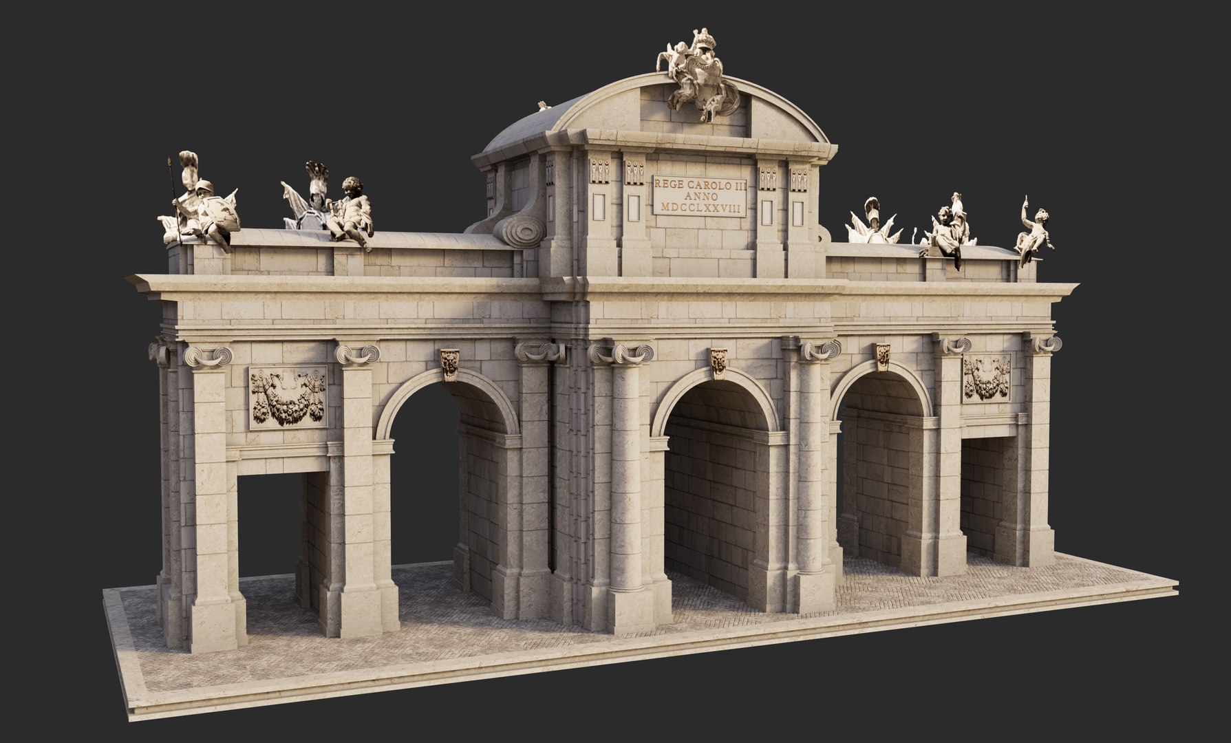3D Puerta Alcala Arch From Madrid Model - TurboSquid 2428150