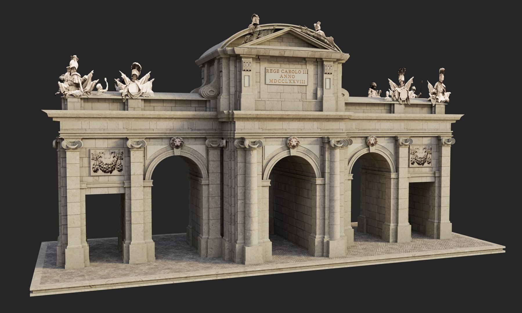 3D Puerta Alcala Arch From Madrid Model - TurboSquid 2428150