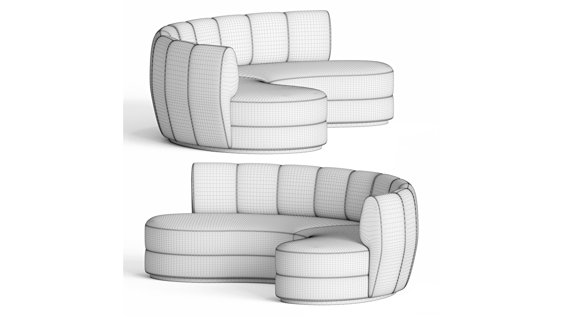 Contemporary Curved Velvet 3D Model - TurboSquid 1694929