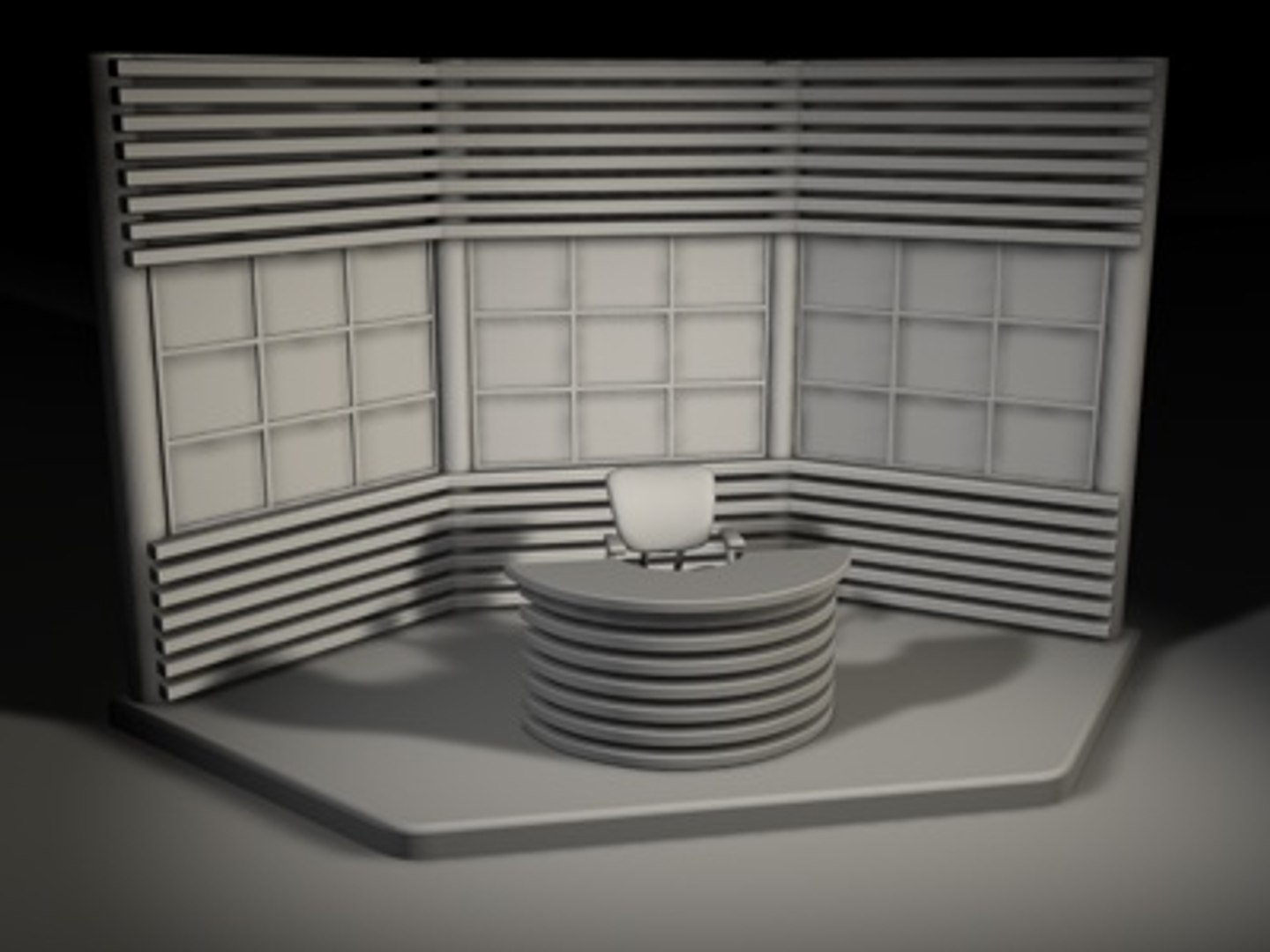 Tv News Set 3d Model