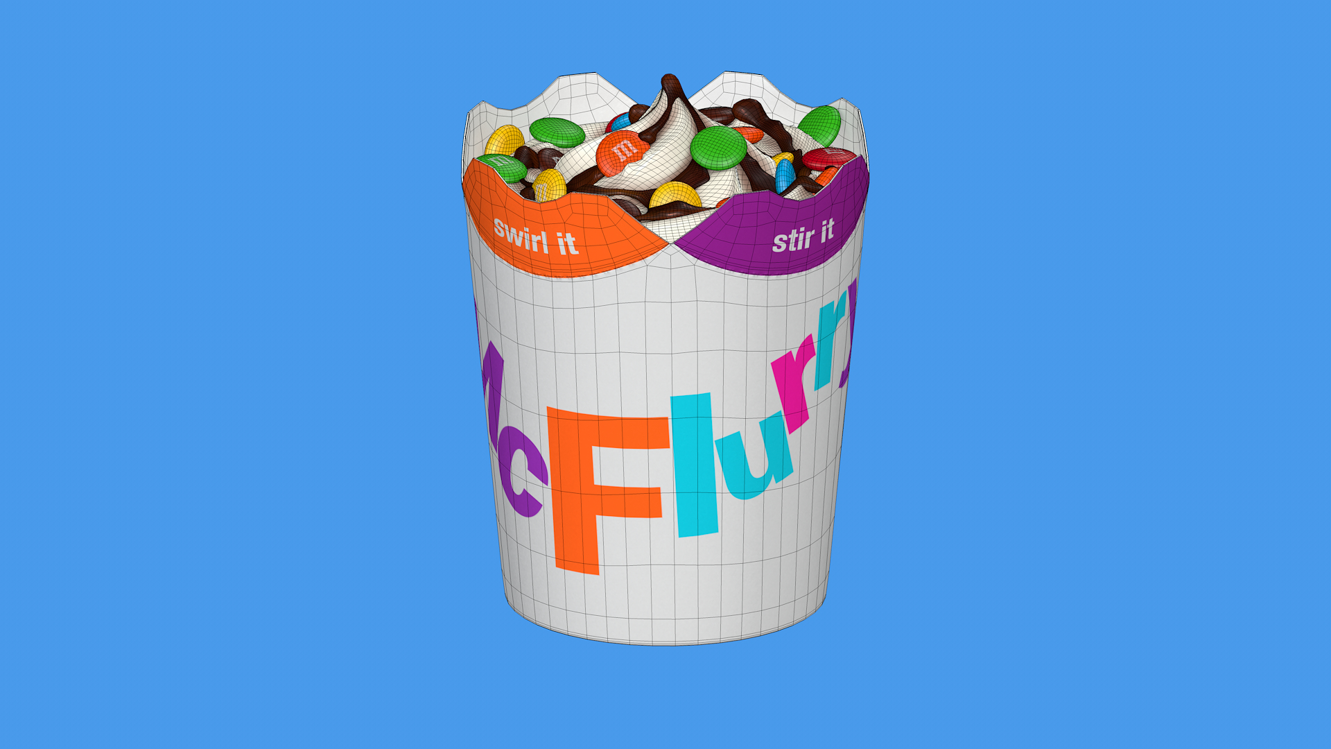 3D McFlurry Dessert Icecream M And Ms Model - TurboSquid 2101207