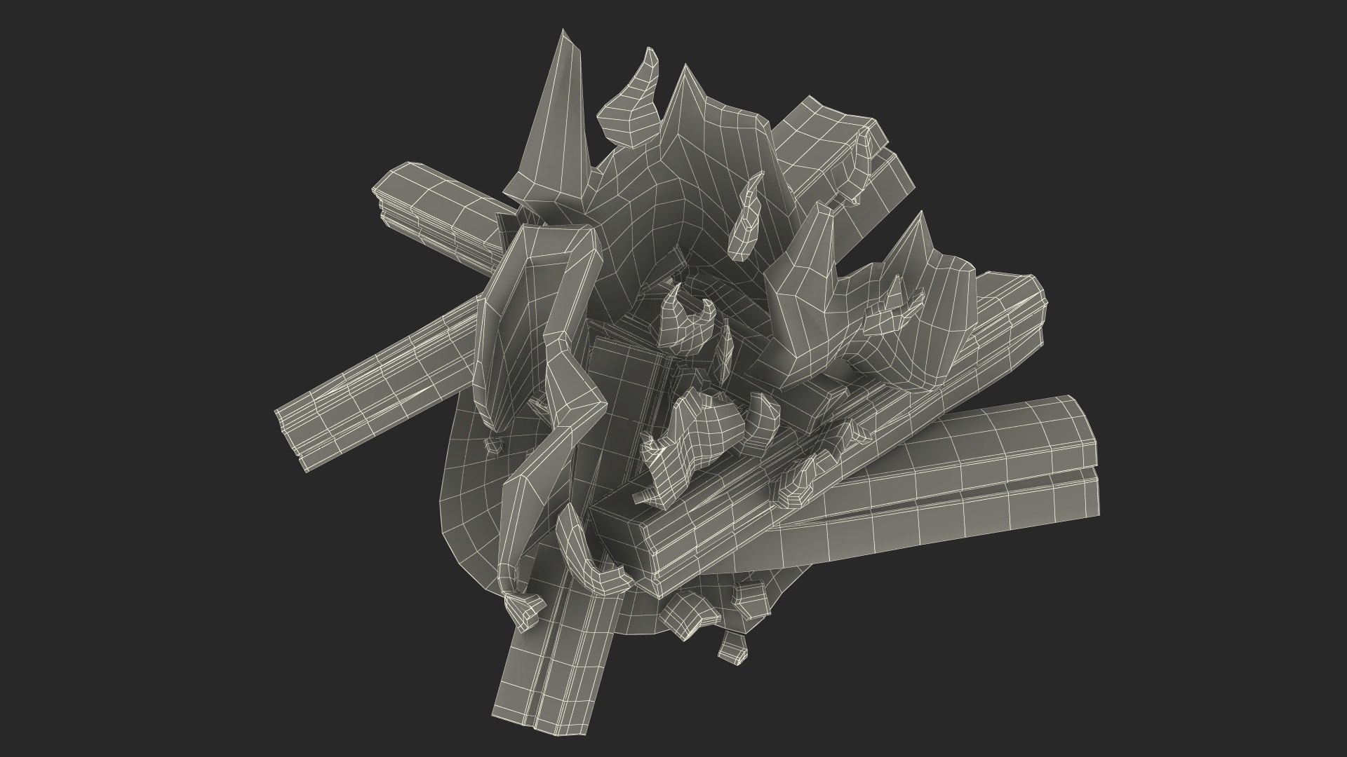 3D Fire From Wooden Logs - TurboSquid 2267552