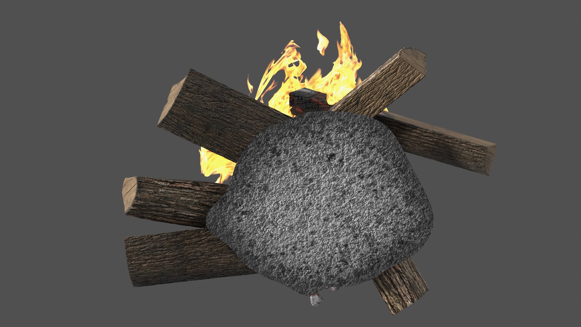 3D Fire From Wooden Logs - TurboSquid 2267552