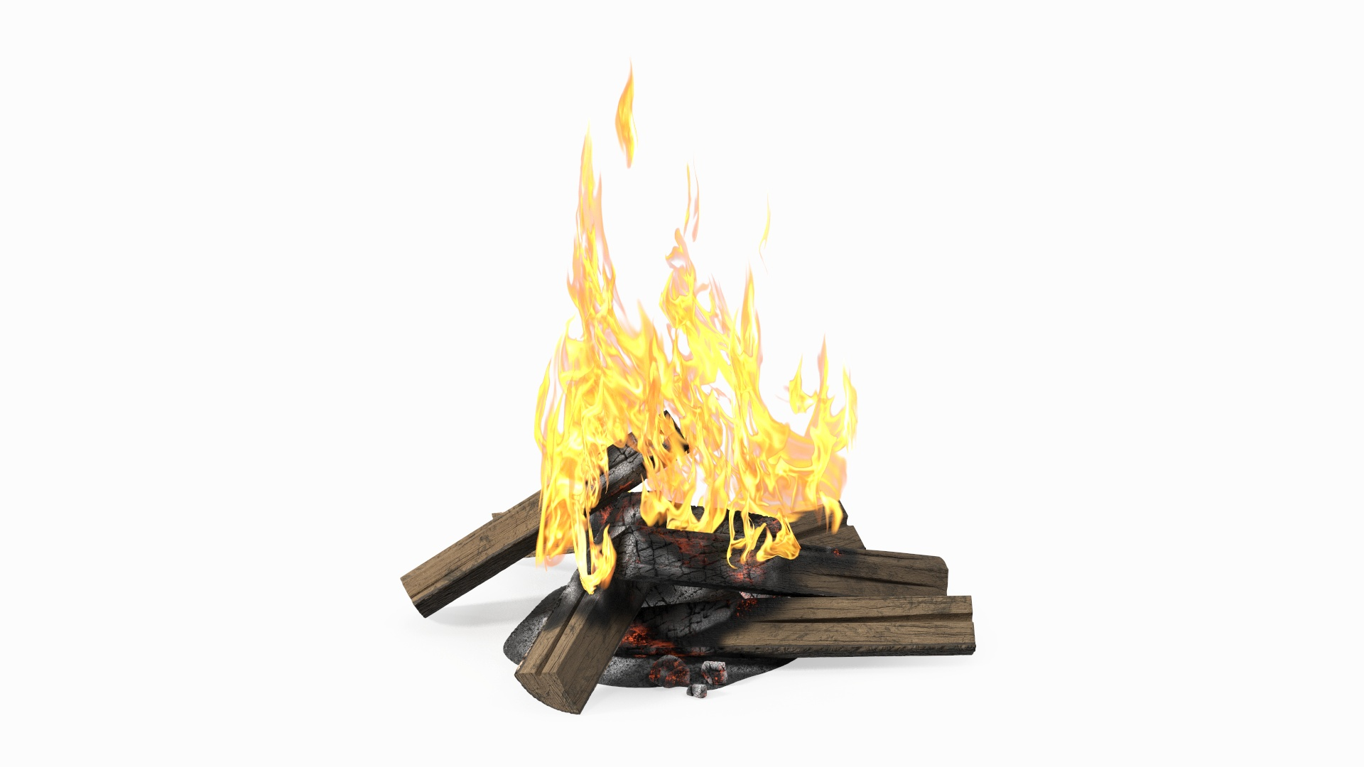 3D Fire From Wooden Logs - TurboSquid 2267552