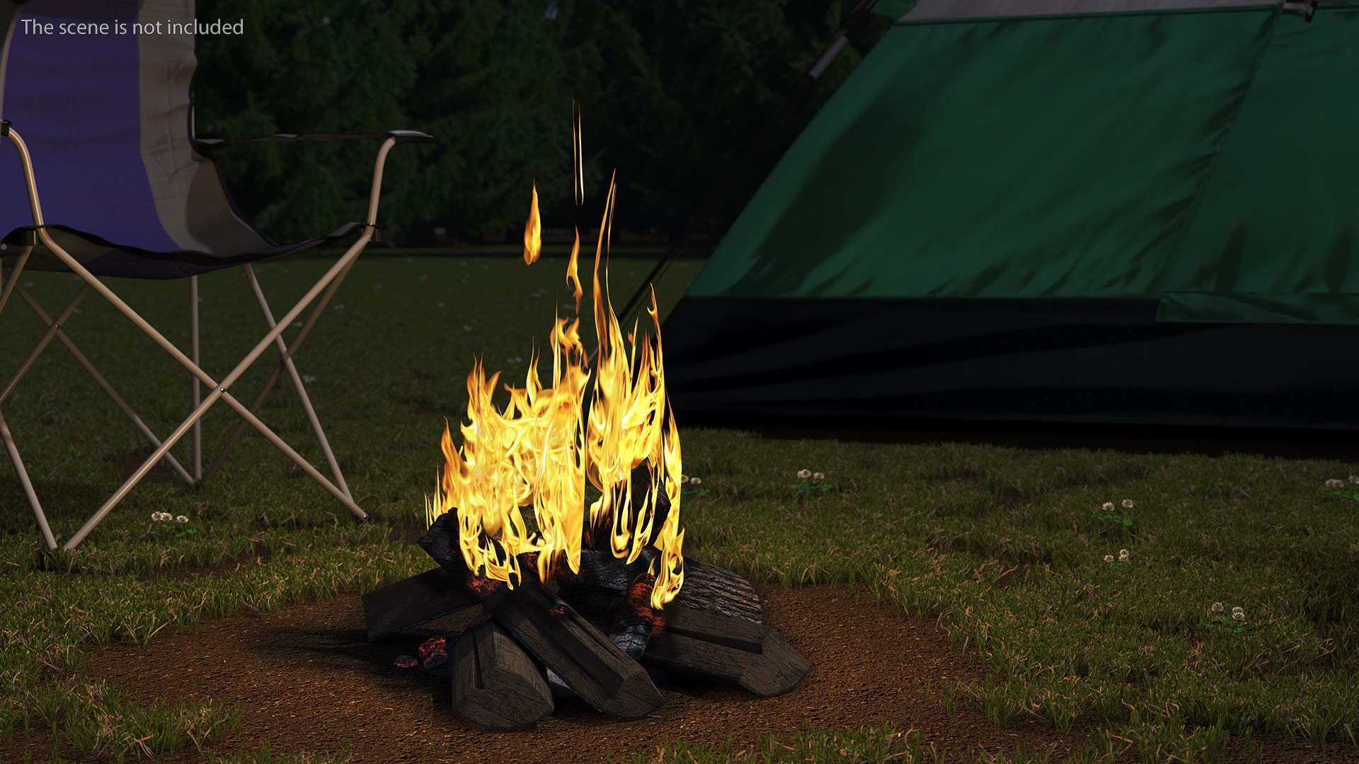 3D Fire From Wooden Logs - TurboSquid 2267552