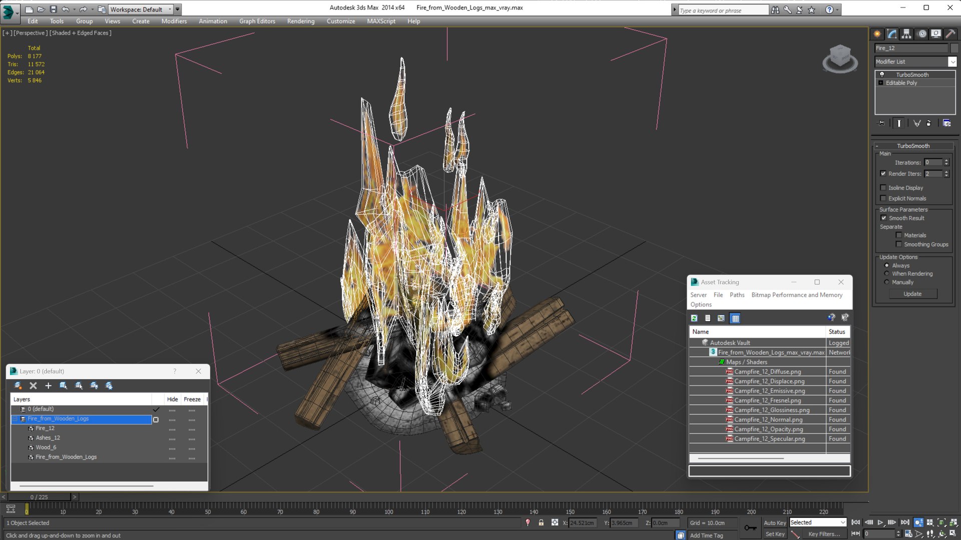3D Fire From Wooden Logs - TurboSquid 2267552